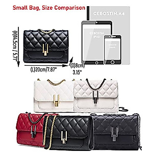 YXBQueen Chain Purse Quilted Handbags for Women Crossbody Bags Quilted Chain Crossbody Bag White