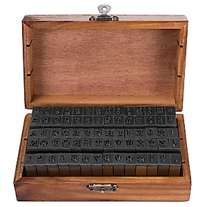 Alphabet Stamps Set, KMIKE 70pcs Letter/Number/Symbol Vintage DIY Craft Card Making Wood Rubber Stamp