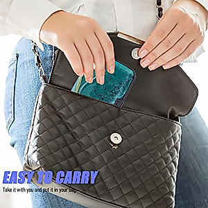 Maicican Credit Card Holder, Mini RFID Blocking Aluminum Wallet Slim Metal Hard Case Travel Wallet ID Case for Women and Men, 4.3 x 2.9 Inches, Blue sea