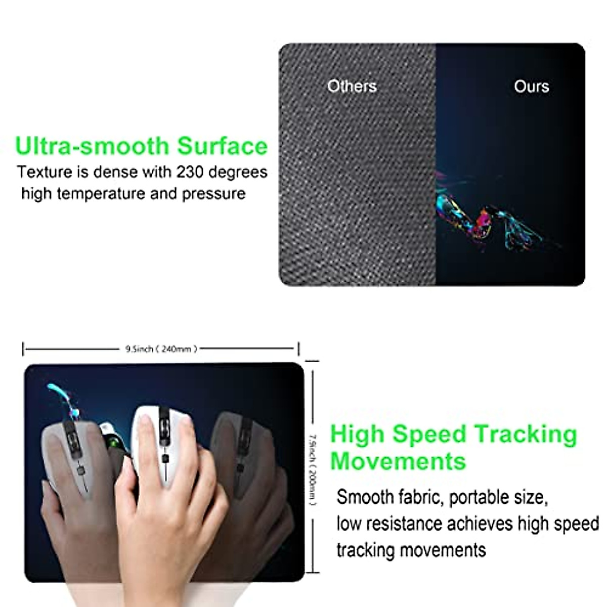 pabruna Cool Mousepad Rectangle Gaming Computer Mouse Pads for Wireless Mouse Non-Slip Rubber Personalized Design with Frog Anime Small Mouse Mat