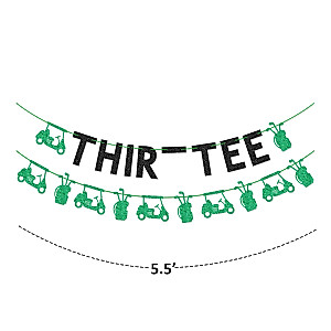 Thir Tee Golf 30th Birthday Banner Let's Partee Banner for Golf 30th Birthday Party Decorations
