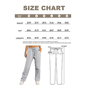 AUTOMET Women's Sweatpants Fleece Lined Baggy Open Bottom Sweat Pants Wide Straight Leg Yoga Joggers with Pockets Black S