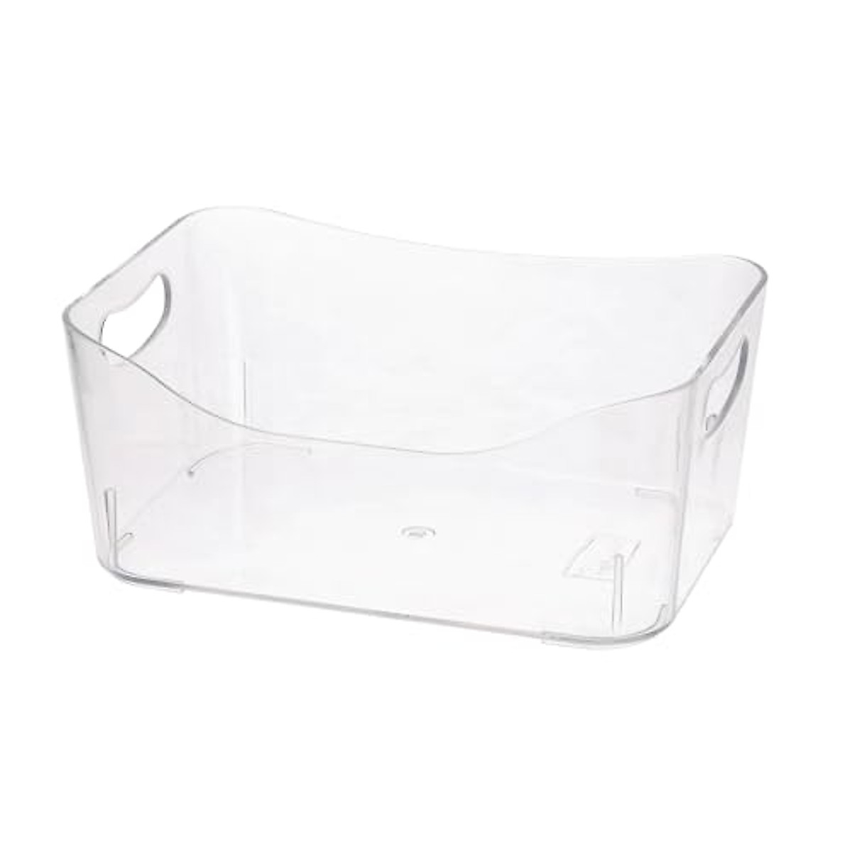 YBM HOME Storage Bins - Open Plastic Organizers and Storage Basket for Kitchen Pantry Organization, Under Sink Bathroom Storage, Toy Baskets, Food Storage Box Containers (Small - Clear 2 Packs)