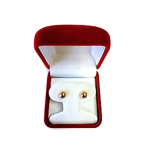 14K Rose Gold Ball Stud Earrings, 6mm