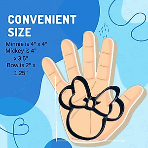 MOUSE COOKIE CUTTERS. Inspired By Mickey Head and Minnie Mouse Face Cartoon Characters with Red Hair Bow Cookie Cutters Made in USA (3 Pack)