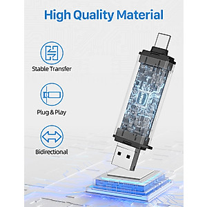 Vanja SD Card Reader, 3 in 1 USB/USB C/Micro USB Micro SD Card Reader Adapter for Mac, MacBook, iPhone 15, Camera, Android Phone, PC, Laptop, Supports Memory Card SD/Micro SD/TF/SDHC/SDXC/MMC