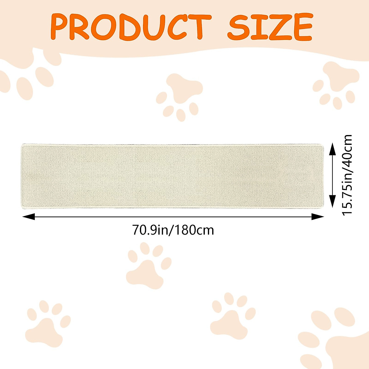 70.9"x 15.7" Thickened Extra Large Cat Wall Climbing Carpet with 10pcs Fixed Nails, Durable Cat Wall Furniture, Wall Scratcher, Scratching Post, Couch Sofa Protector, White