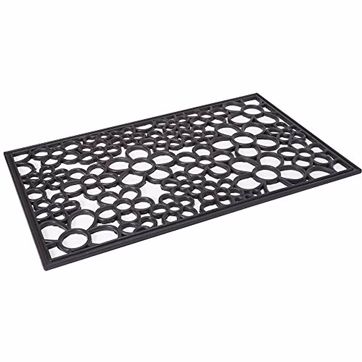 Envelor Home and Garden Floral Wrought Iron Rubber Door Mat 18" x 30" Welcome Mat