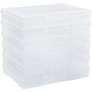 Naivees Photo Case 4" x 6" Photo Storage Boxes Inner Photo Organizer Boxes with 24 Inner boxes Clear Plastic Picture Boxes Transparent Craft Keeper Photo Containers for Pictures,Photos,Art (24 Pack)