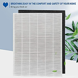 Gazeer 2 True HEPA Filter Replacement Filter A and 8 Carbon Pre Filters Set Compatible with Winix 115115 PlasmaWave Size 21. Fits Model WAC5300, WAC5500, WAC6300, 5000, 5000b, 5300, 5500-2, P300, C535