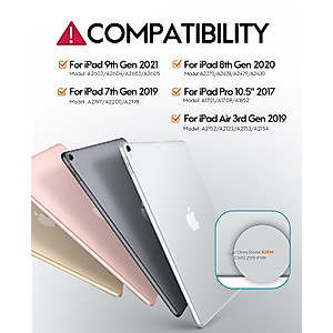 CHESONA for iPad 9th Generation Case with Keyboard, 7 Color Backlit, Multi-Touch Trackpad, Built-in Pencil Holder, 2 Bluetooth Channels, Flip Stand Keyboard Case for iPad 9th/8th/7th Gen 10.2” Black
