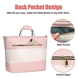 Lunch Bag, Wosweet Leakproof Insulated Lunch Box Cooler Bag for Women, Lunch Container Tote Bag with Zapper & Pocket, Pink