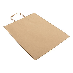 AmerCareRoyal Case of 200 Recyclable Kraft Paper Bags with Twisted Handles - Eco-Friendly Brown Grocery Bags - Durable & Recyclable Packaging, Shopping Bags, Brown Bags with Handles - 12"x9"x15.75"