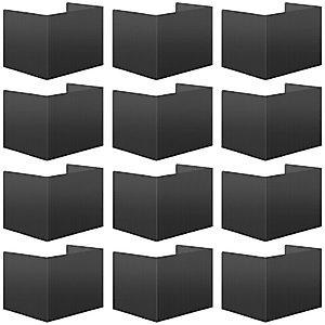 24 Pcs Plastic Privacy Folders for Students Classroom Partitions Divider Shield Desk Privacy Study Carrel Panel Testing Boards, 45.35 x 13.5'' (Black)