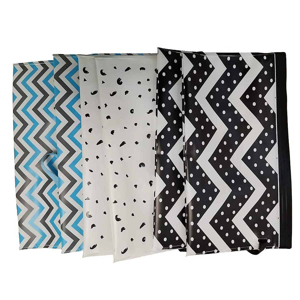 6 Pack Portable Wet Wipe Pouch Dispenser,Reusable & Refillable Portable Baby Lightweight Wipes Holder Case,Handy & Eco Friendly Travel Wipes Bag (Blue & Black & White)