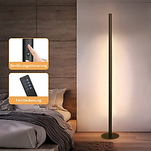 Wellwerks LED Bright Floor Lamp, Dual Light Source Floor Lamp, Modern Lamp 3 Color Temperature Touch Control, Remote Control Stepless Dimming, Simple Style, Living Room, Bedroom, Office Floor Lamp