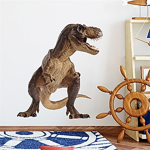 ROFARSO Cool Large Dinosaur Tyrannosaurus Rex Model Wall Stickers for Kids Removable Wall Decals DIY Peel and Stick Decorations for Nursery Baby Boys Bedroom Playroom Living Room Gaming Room