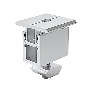 CHBC 10Pcs Solar Panel Mounting Brackets 39mm Solar Rail End Clamps Aluminum Solar Mid Clamps Adjustable Grounding Clamp, Silver