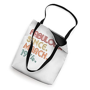 Vintage Fabulous Since March 1974 Retro 49th Birthday Tote Bag