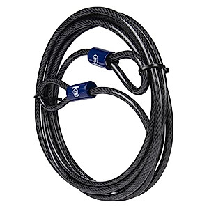 BRINKS - 15 ft x 3/8" Flexible Steel Loop Cable - Heavy Duty Vinyl Wrap for Corrosion Protection