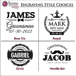 Groomsmen Whiskey Decanter, Custom Engraved for Best Man, Groom, Groomsman with WPS Design