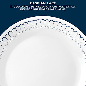 Corelle 6-Piece 10.25" Dinner Round Plates, Vitrelle Triple Layer Glass, Lightweight Round Plates, Large Round Plates, Chip and Scratch Resistant, Microwave and Dishwasher Safe, Caspian