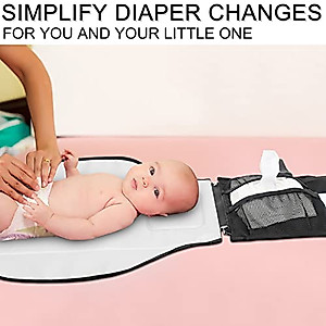 Portable Diaper Changing Pad, Jierwillao Portable Changing Pads with Smart Wipes Pocket