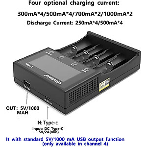 LiitoKala Lii-M4S 18650 Battery Charger Smart Universal Charger LCD Display for 26700 18650 26650 21700 AA Touch Button LCD Display Test The Battery Capacity