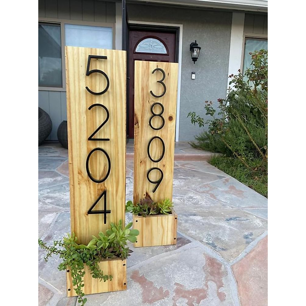 5 Inch House Numbers for Outside, Metal Modern Floating House Numbers, Garden Door Mailbox Decor Number with Nail Kit, Visibility Signage (Black 3)