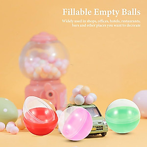 GANAZONO Small Round Capsules 60pcs 45mm Vending Machine Capsules Empty Round Colored Capsules Gumball Machines Small Containers for Christmas Prizes Party Favors