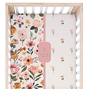 Crib Sheets Set - Premium and Ultra Soft Cotton Blend Fitted Baby Crib Sheet- 2 Pack- Crib Bed Mattress & Toddler Bed Sheet by Max&So