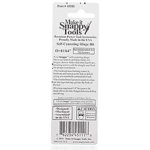 Snappy Tools 11/64 Inch Self-Centering Hinge Bit #45111