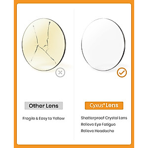 Cyxus Blue Light Glasses for Women Men Round UV Blocking Computer Glasses Clear Lens Metal Large Frame Eyewear Ultra Light Relieve Digital Screen Eye Strain, Headache