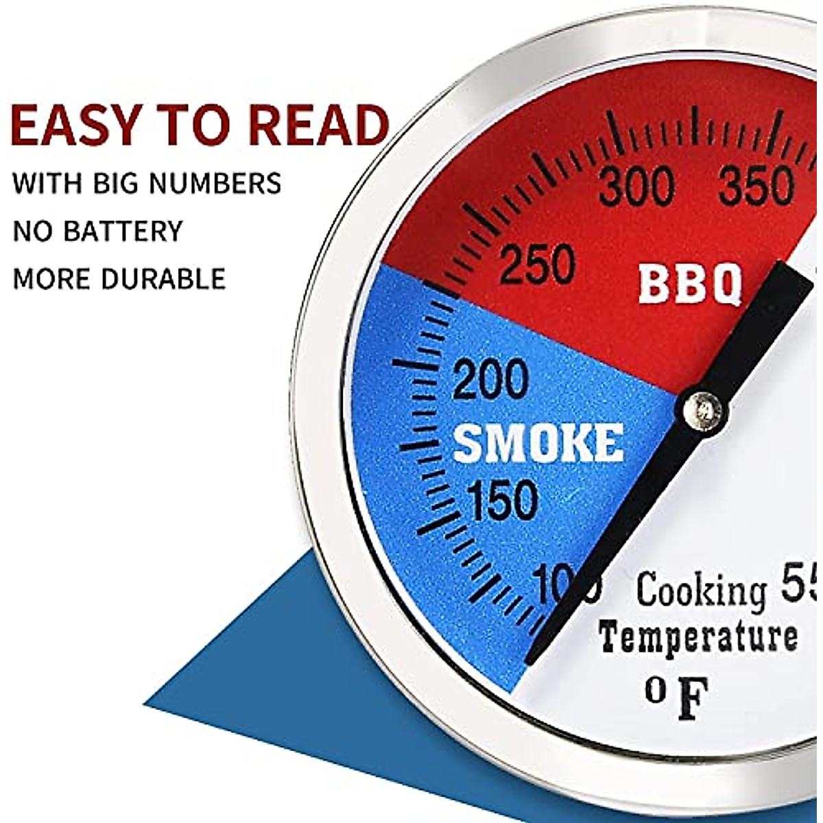 MEASUREMAN 2 Inch Barbecue Thermometer,Grill Thermometer, BBQ Smoker, Smoke Temperature Gauge, Stainless Steel Temp Gauge, 2 Pack