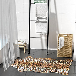 MACEVIA Leopard Rug Cheetah Print Rug Area Carpet Cute Western Decor Animal Skin Rugs for Living Room Bedroom Non-Slip 43.3" L x 29.5" W(3.6ft x 2.4ft)