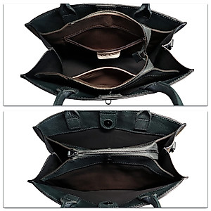 Genuine Leather Top Handle Handbag Purse for Women Vintage Over the Shoulder Bag Handmade Crossbody Satchel Tote (Grey)