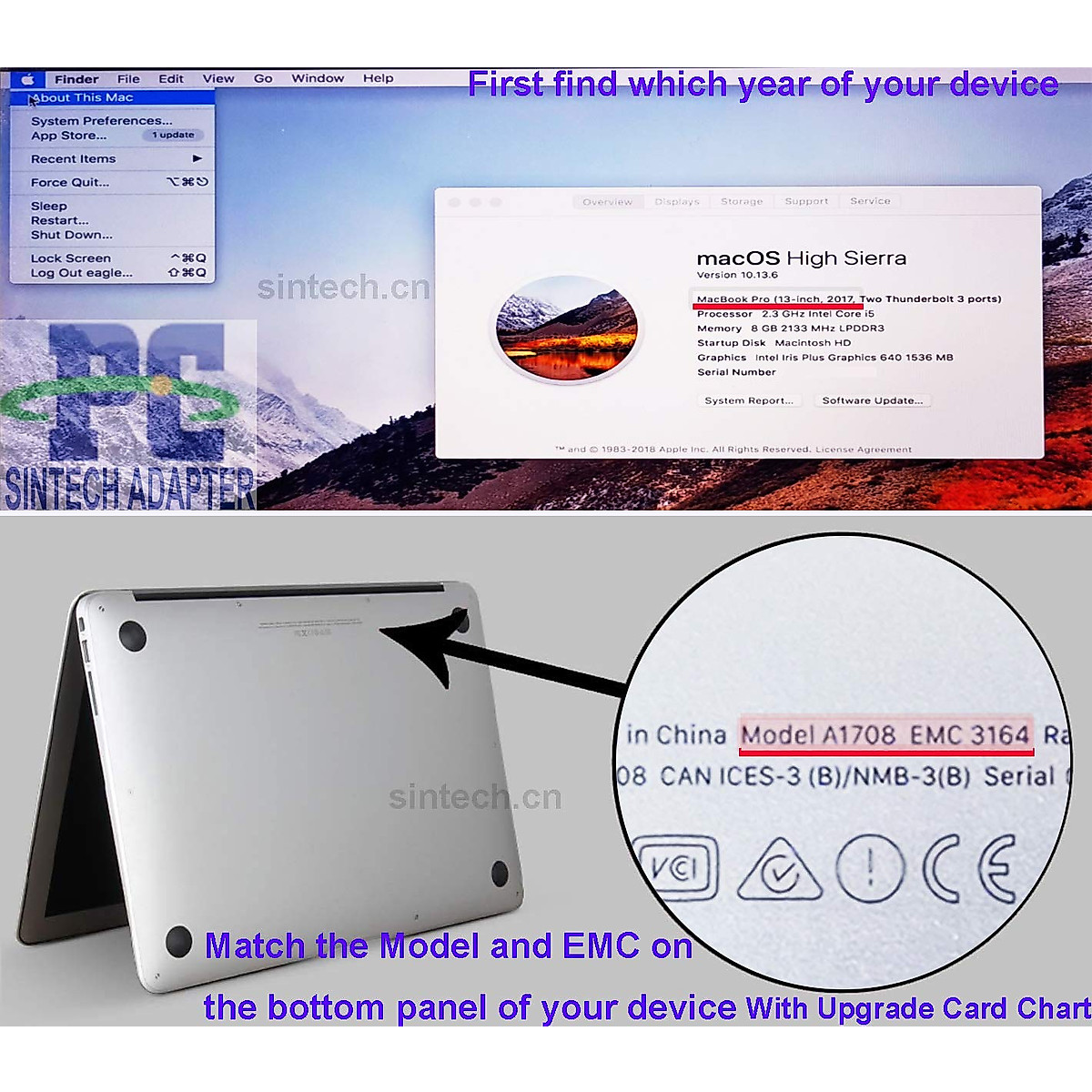Sintech NGFF M.2 nVME SSD Adapter Card for Upgrade 2013-2015 Year Macs(Not Fit Early 2013 MacBook Pro)