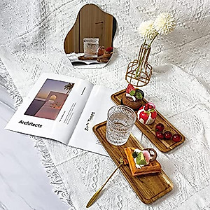 Bathroom Long Vanity Trays, 1-Pc, Wooden Toilet Tank Storage Tray, Farmhouse Wood Tray Kitchen Living Room Counter Top Organizers for Small Things, Dressing Table Sink Holders