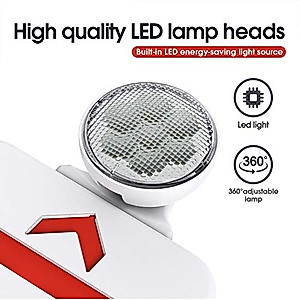 SASELUX Red Led Exit Sign Emergency Light Combo Adjustable Two Head, Double Sided and Battery Backup Exit Light, Contractor Select, AC 120/277V (6 Pack)