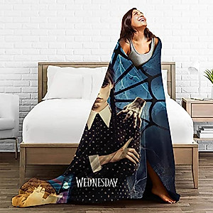 Wednesday Addams Blanket Soft Flannel Fleece Throw, Fluffy Plush Warm and Cozy Lightweight Blanket for Couch, Living Room, Sofa 50"X40"