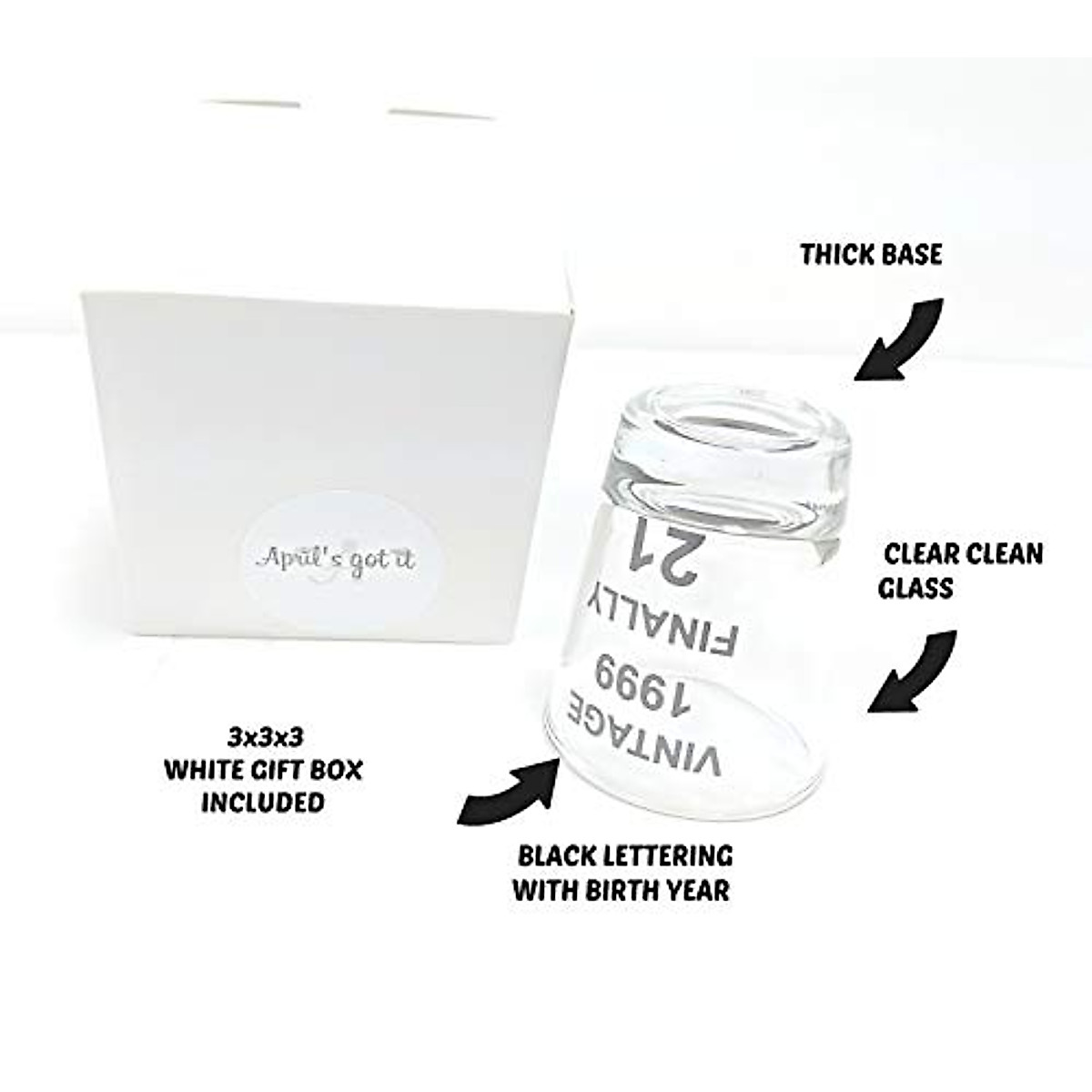 21st Birthday Shot Glass -21st Birthday Gifts- Finally 21 (1999)- 21st Birthday for Him/Her Compliments Birthday Decorations