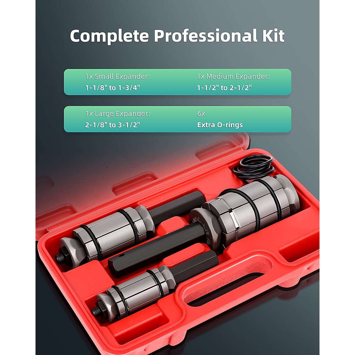 SCITOO 3-Pieces Pipe Expander Tool Set 1/18'' to 3-1/2'', Tail Pipe Expander Compatible with Most Vehicles and Trucks