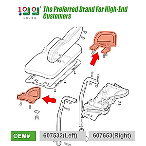 10L0L Golf Cart Arm Rest Hip Restraint for EZGO RXV 2008-2015, Driver and Passenger Side, OEM# 607532 607653, Left + Right 1 Pair