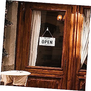 Double-sided business listing open signs for business open closed sign cafe wall art neon open sign business supplies front door wall signs Christmas Work Wooden white Ornament