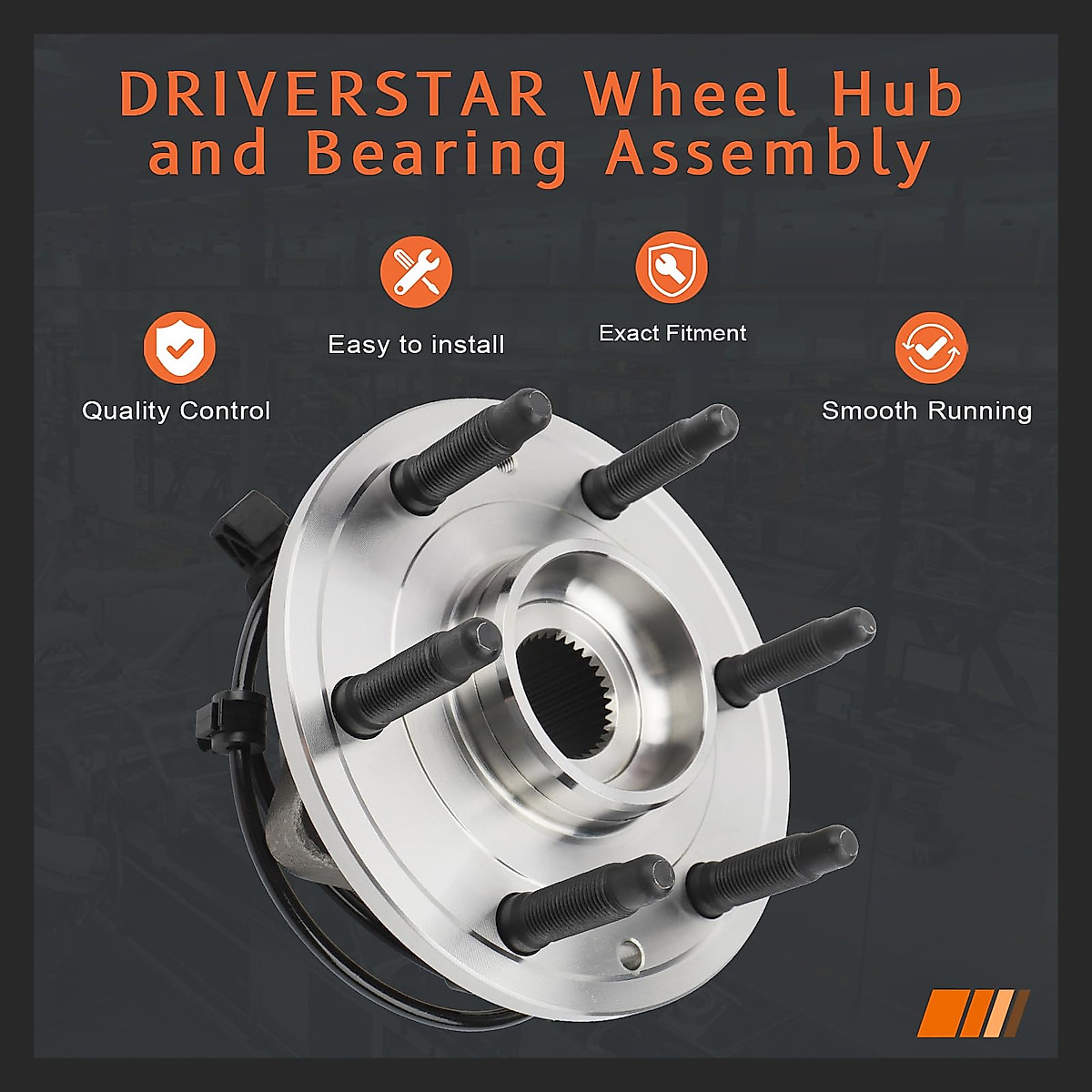 4WD Only Front Wheel Hubs and Bearing Assembly 4x4 AWD for Chevrolet 2002 03 04 05 06 Silverado/Suburban/Avalanche 1500 Tahoe GMC Sierra Savana Cadillac Escalade 6 Lugs w/ABS