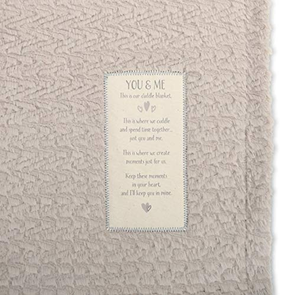 DEMDACO You and Me Cuddle Moments Soft Tan 60 x 50 Polyester Fabric Throw Blanket