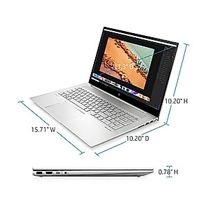 HP 2022 Envy 17.3" FHD Touchscreen 300-Nits Laptop, 12th Gen Intel Core i7- 1255U, 32GB RAM, 2TB PCIe SSD, Backlit Keyboard, Intel Iris Xe Graphics, Wind 11 Pro, Natural Silver, 32GB USB Card