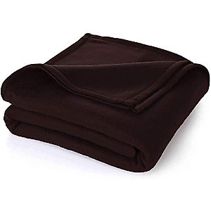 The Home Talk Store Polar Fleece Bed Blanket | Thermal Lightweight Spread | Poly-Fiber | All Season Cozy Throw Paw Blankets for Dogs, Cats | Pet Blankets | Twin Size | 56’’ x 92’’ | Coffee Brown