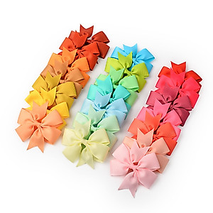 Prohouse 70 Pieces Boutique Grosgrain Ribbon Pinwheel Hair Bows Clips For Girls Babies Toddlers Teens Gifts In Pairs
