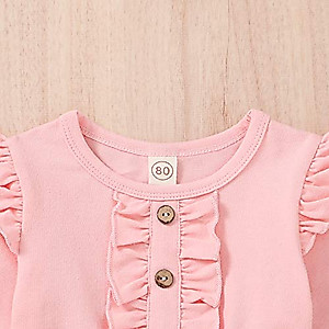 YOUNGER TREE Toddler Baby Girl Easter Outfits Ruffle Long Sleeve Top Bunny Egg Print Skirt One-Piece Girl Dress Clothes (18-24 Months, Pink/Bunny Egg)